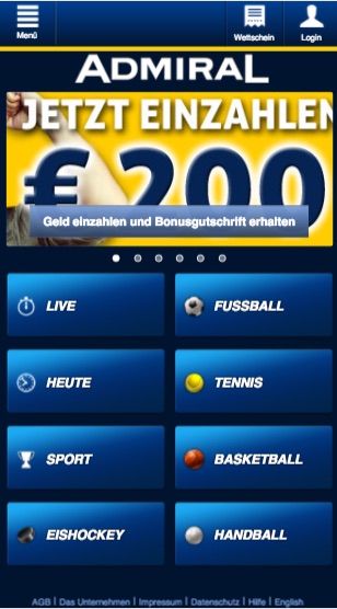 Admiral App - Android & iPhone Download von Admiral To Go!